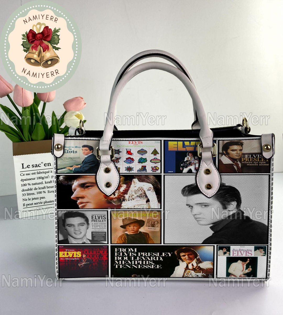 Elvis Presley Personalized Leather Handbag, Elvis Presley Christmas ...