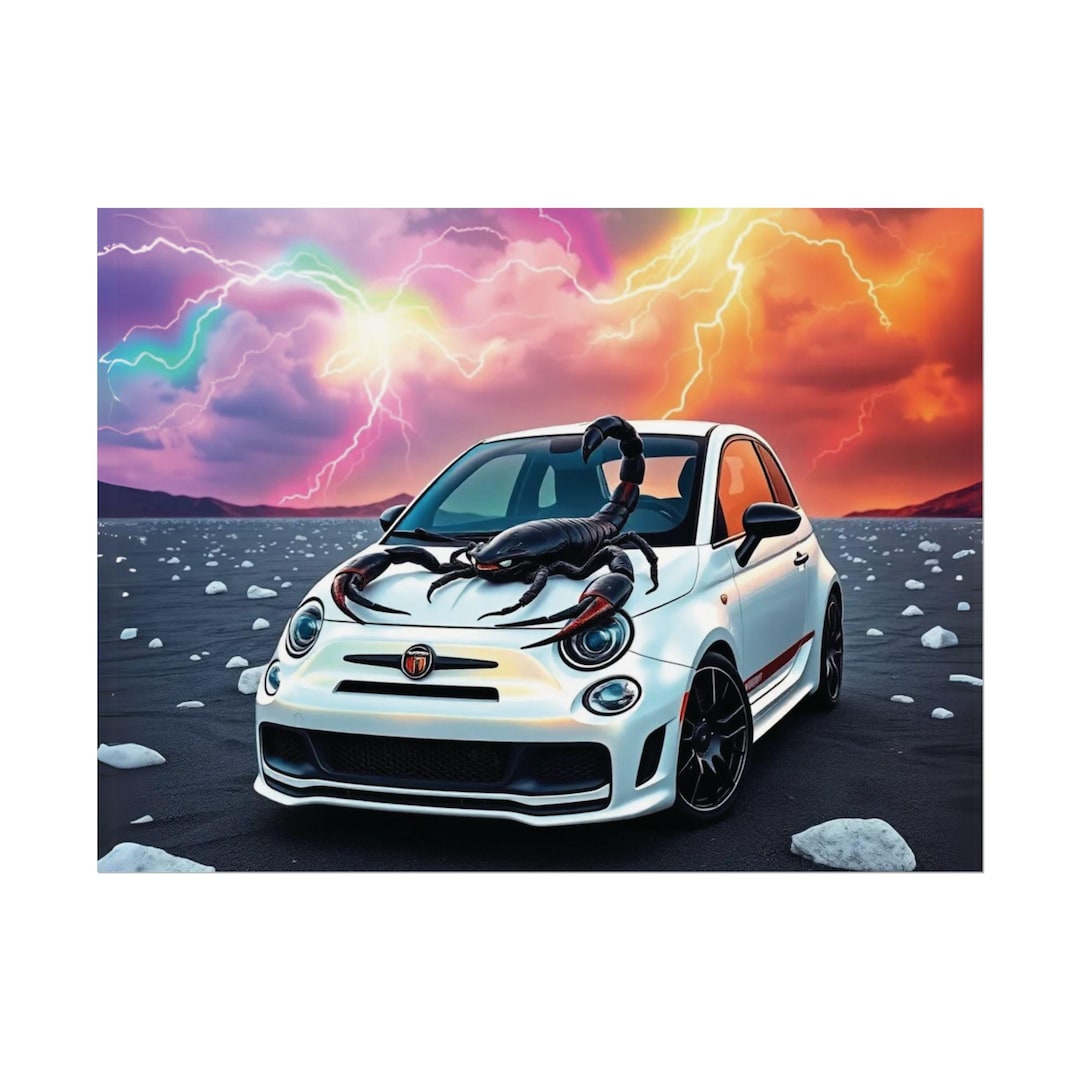 Fiat 500 Abarth Scorpion Car Poster - Automobile Wall Art Print ...