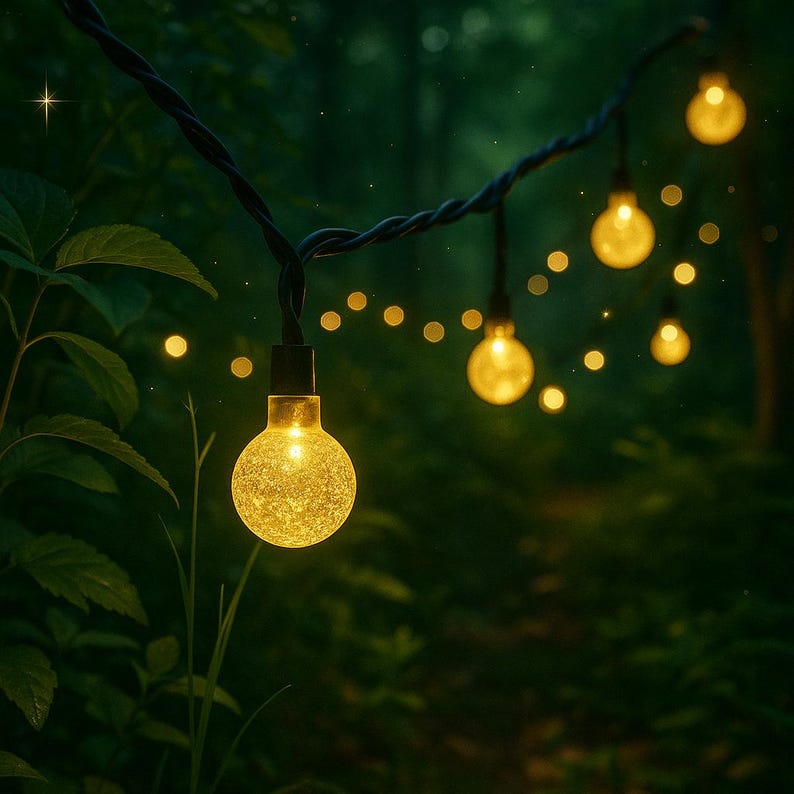 Warm White Retro Ball LED Solar Fairy Lights | Outdoor Party String ...