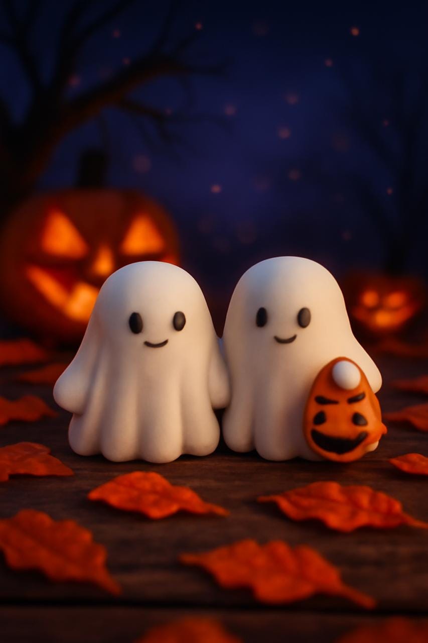 Cute Halloween Ghost – Mini Figurine for Desk, Spooky Tabletop ...