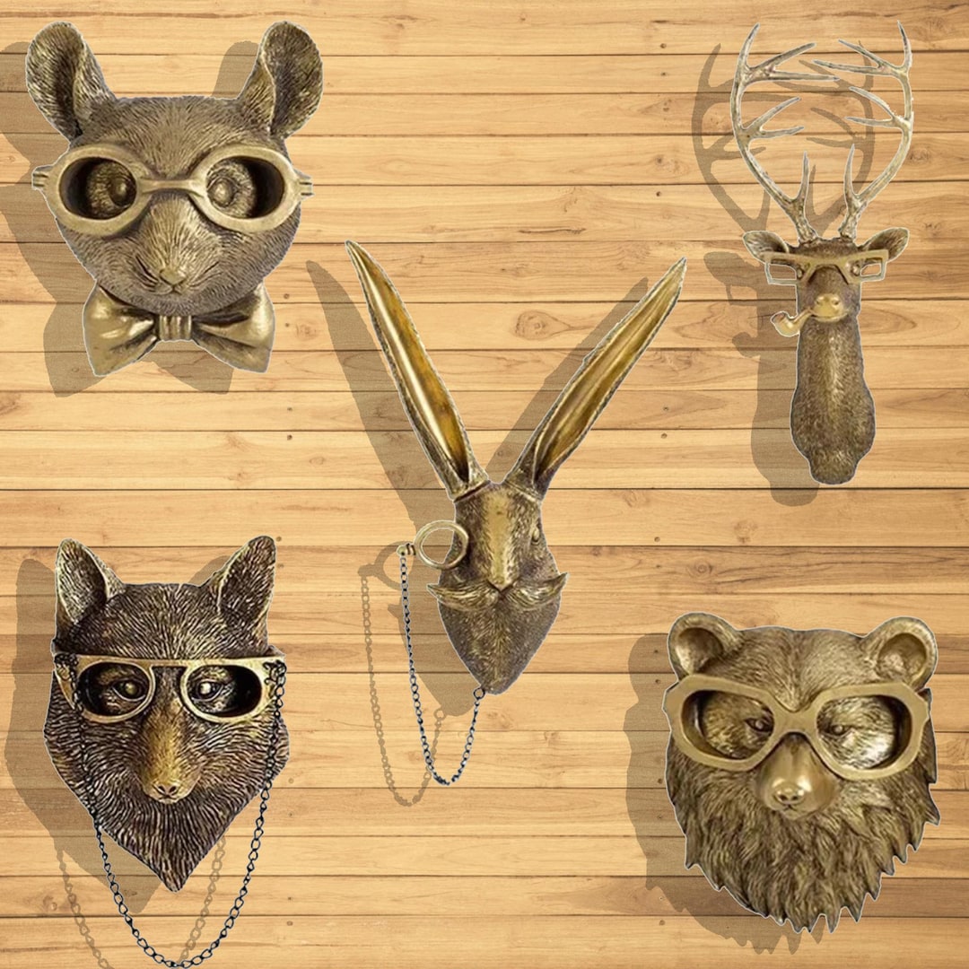 Rustic Bronze Animal Head Wall Mount – Novelty Lodge Decor - Etsy