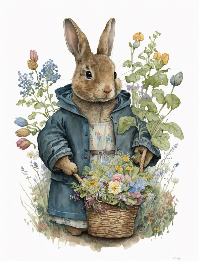 Peter Rabbit Clipart Set | Beatrix Potter Style Spring Bunny Art | High ...