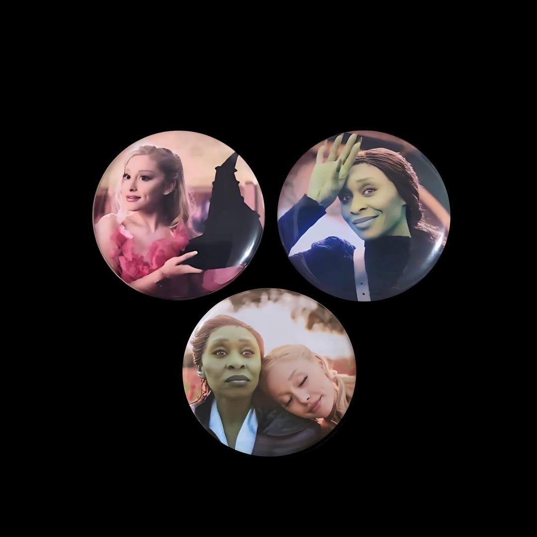 Wicked Movie Elphaba & Glinda Pinback Button or Clear Vinyl Sticker - Etsy