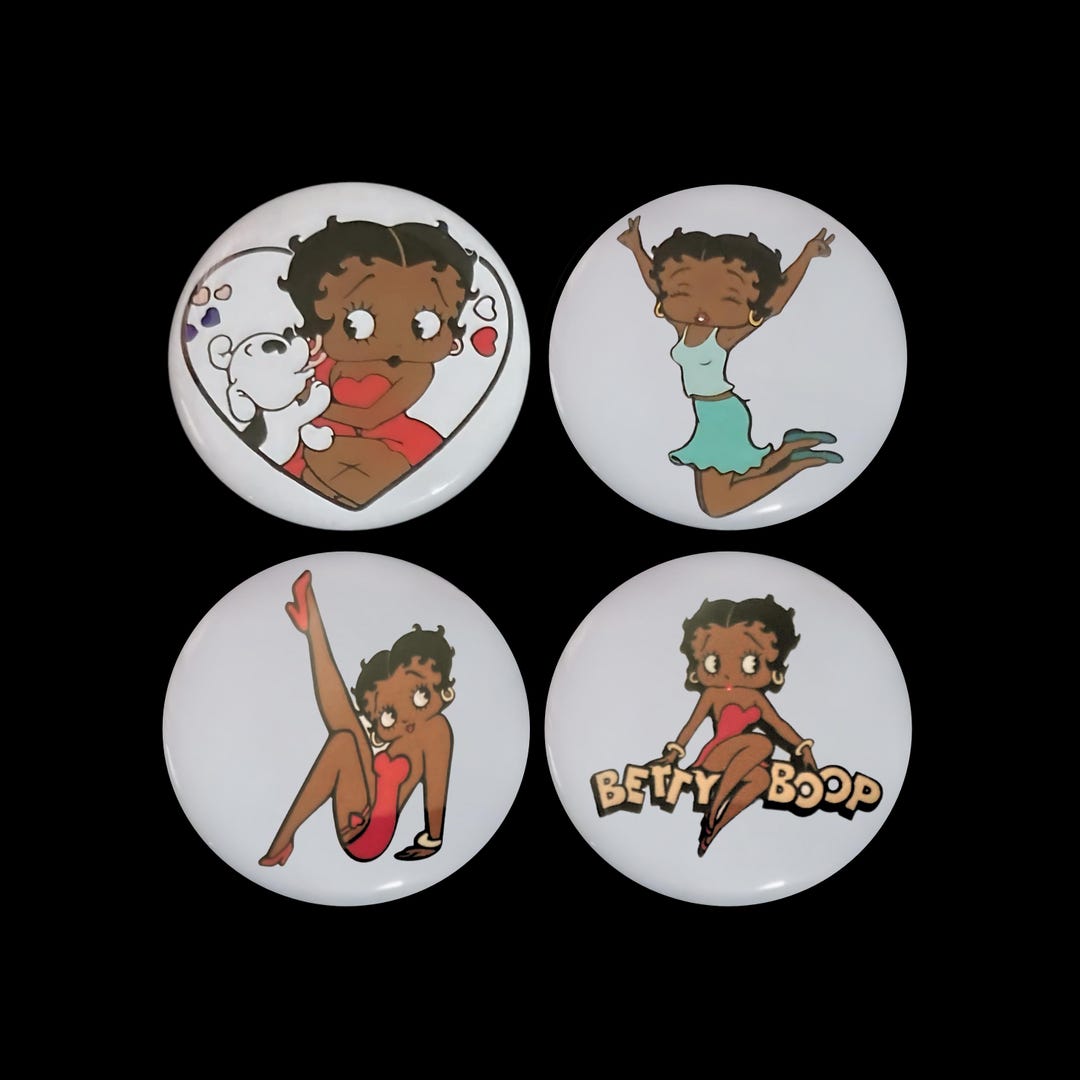 Betty Boop Button, 1.5 Inch, Black Betty Boop Pin, African American ...
