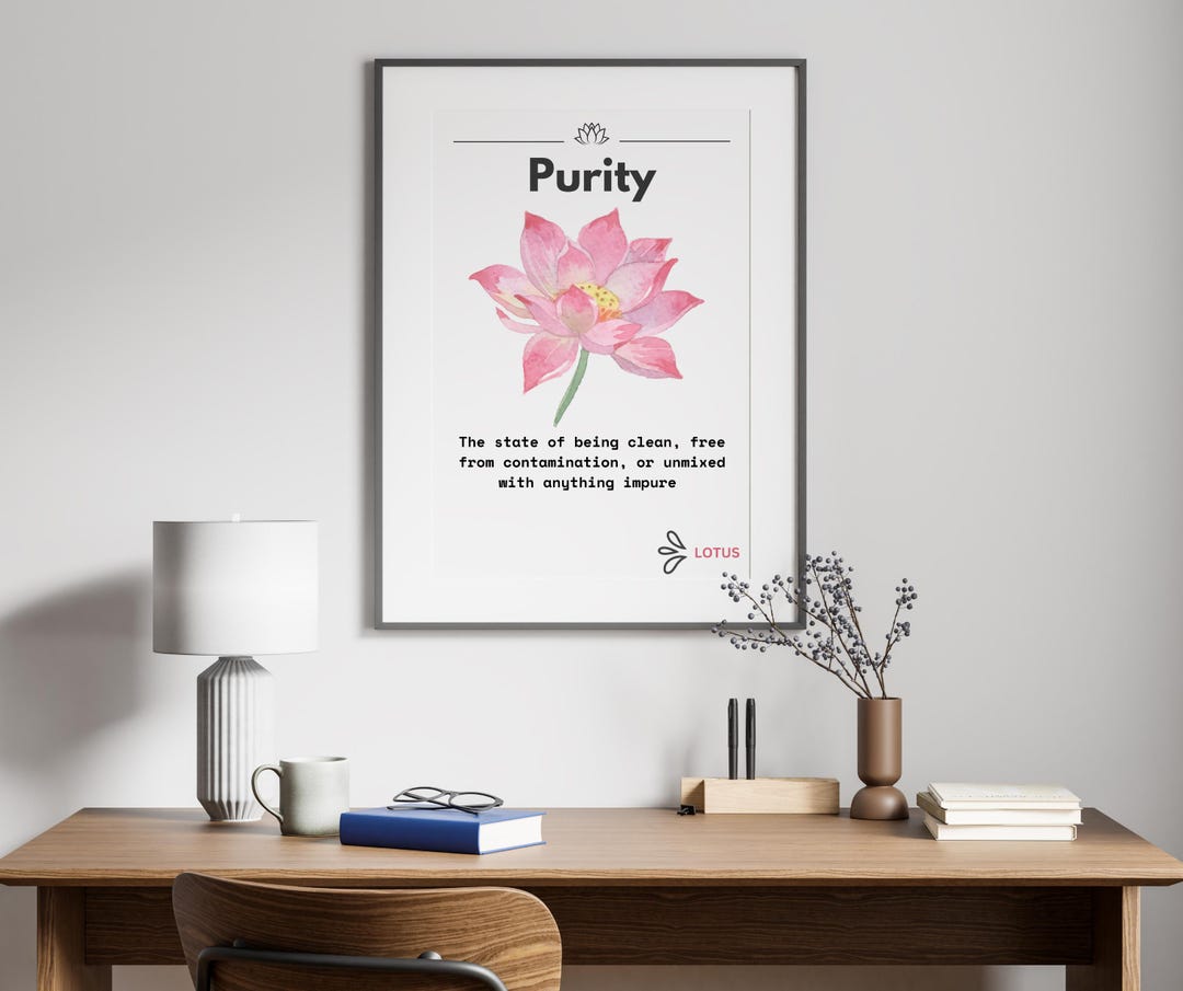 Printable Lotus Purity Wall Art, Home and Office Decor, Affirmation ...