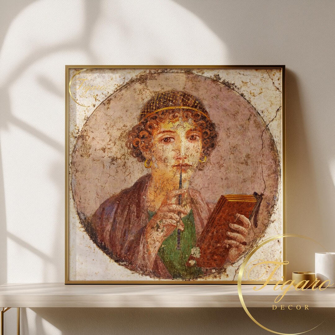 POMPEII SAPPHO Fresco, Ca. 50 CE | Museum-quality Print | Matte Paper ...