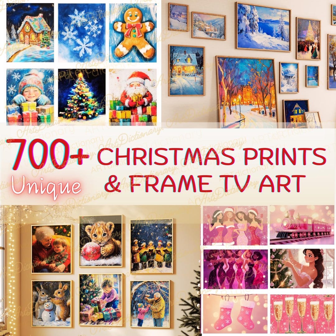700 Christmas Art Collection Printable Wall Art Frame TV Art Unique ...