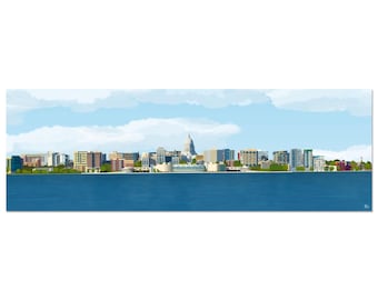 Madison Skyline, Madison Print, Madison Wisconsin, Union Terrace, by ...