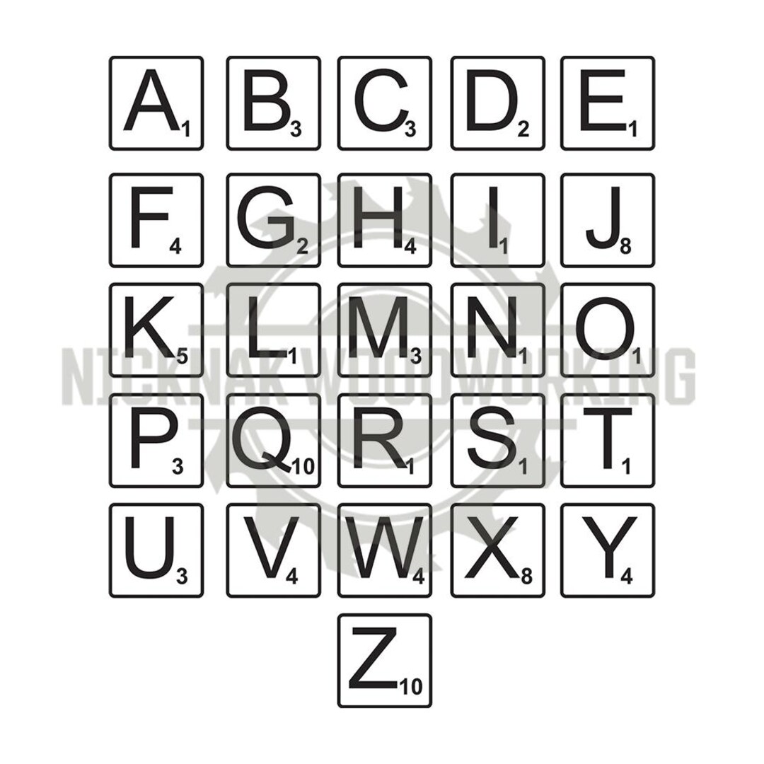 Scrabble Style Tiles | Letter Tiles A-Z | AI-EPS-SVG - Etsy