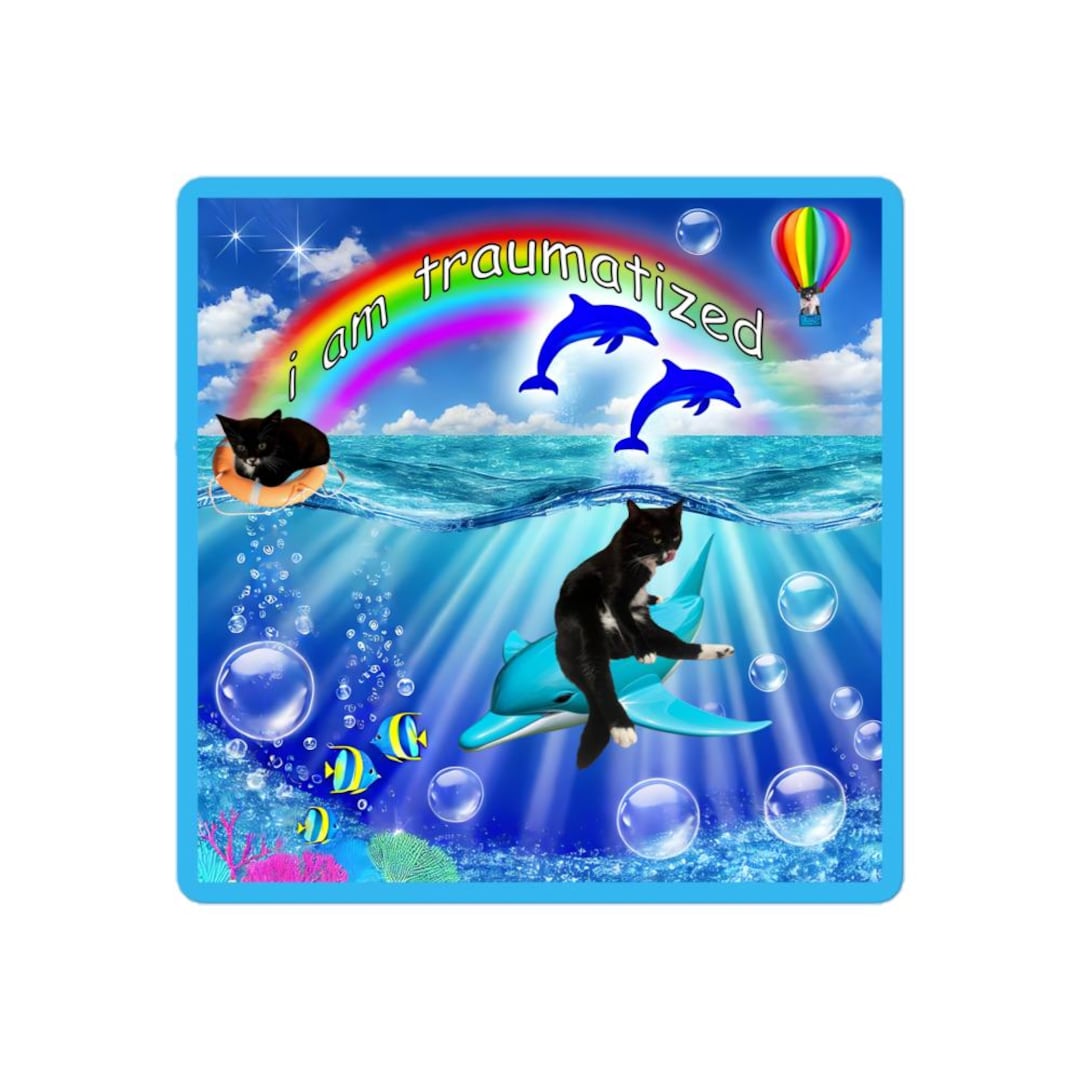 Symphony Dolphin Meme Brain Rot Sticker, Fruitiger Aero, Funny Cat - Etsy