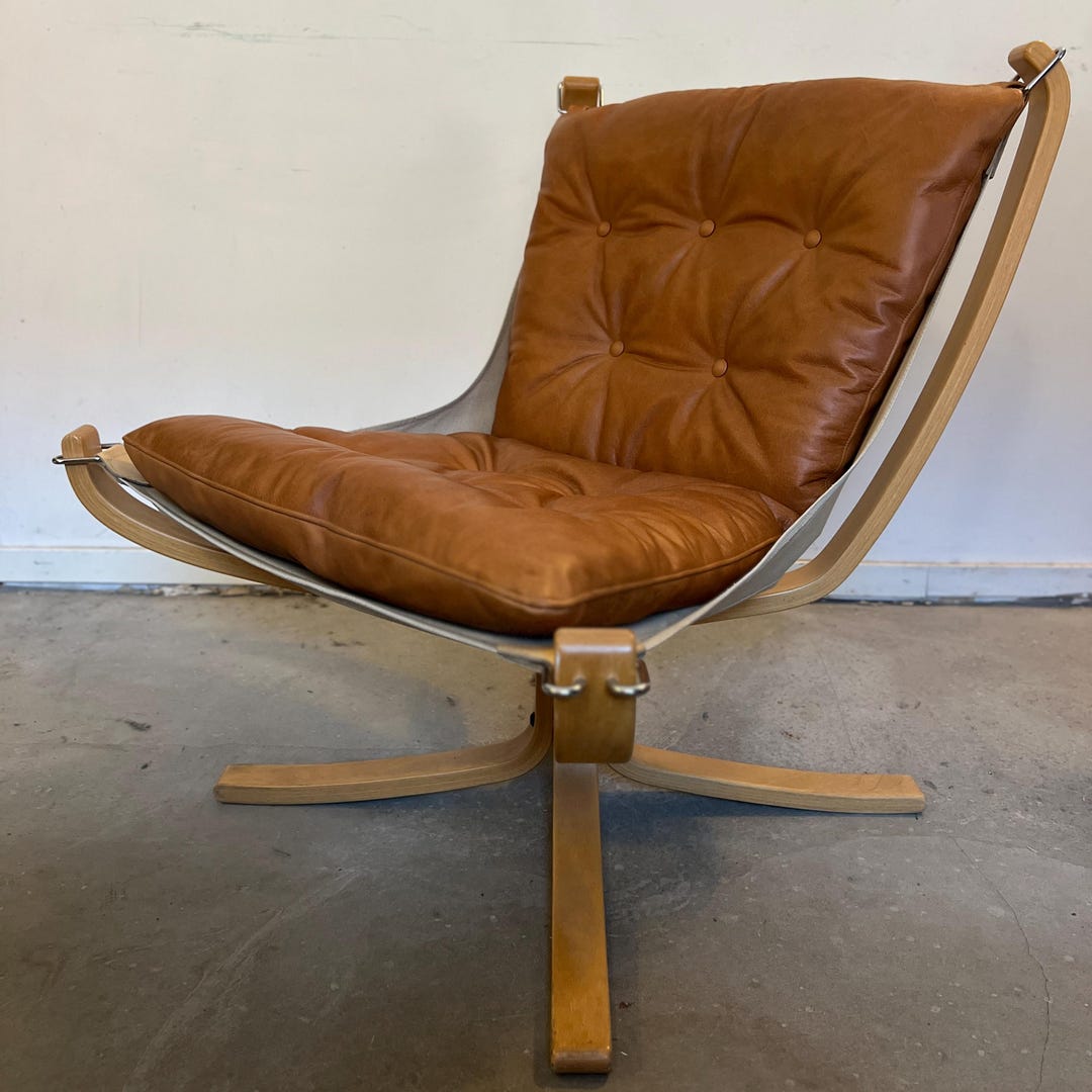 Falcon Low Chair · New or Vintage Leather · Choose Color & Frame Finish ...
