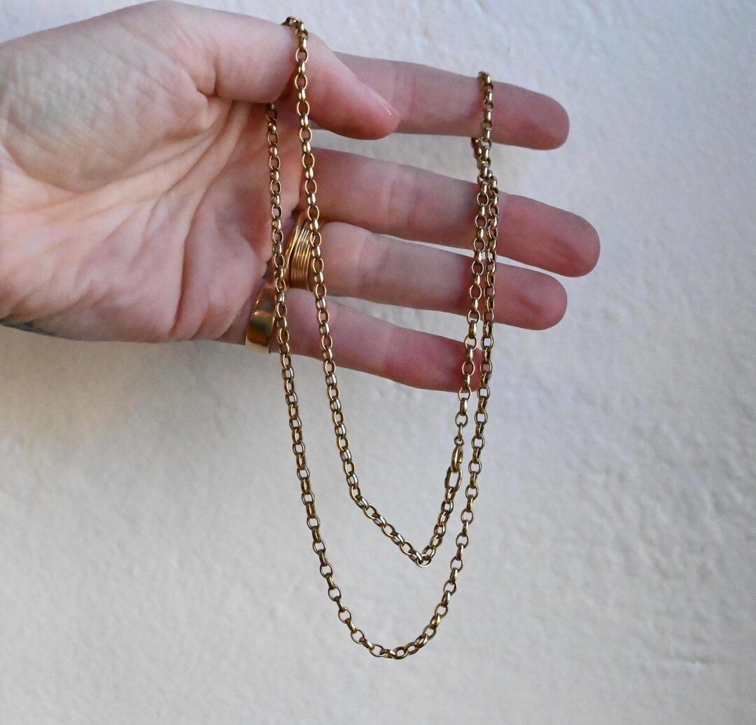 Vintage 9k Gold Heavy Rolo Necklace Chain 24.5" - Etsy