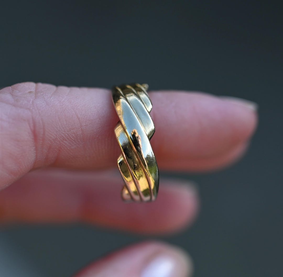 Vintage 14k Gold Twisted Heavy Ring Wedding Band - Size 10 - Etsy