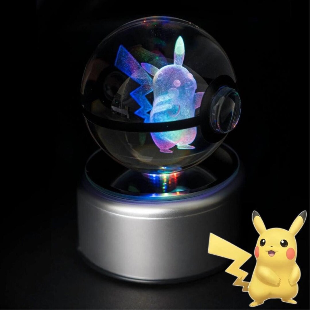 Crystal Pokémon, Crystal Ball, LED Lights, Unique Night Light, Crystal ...