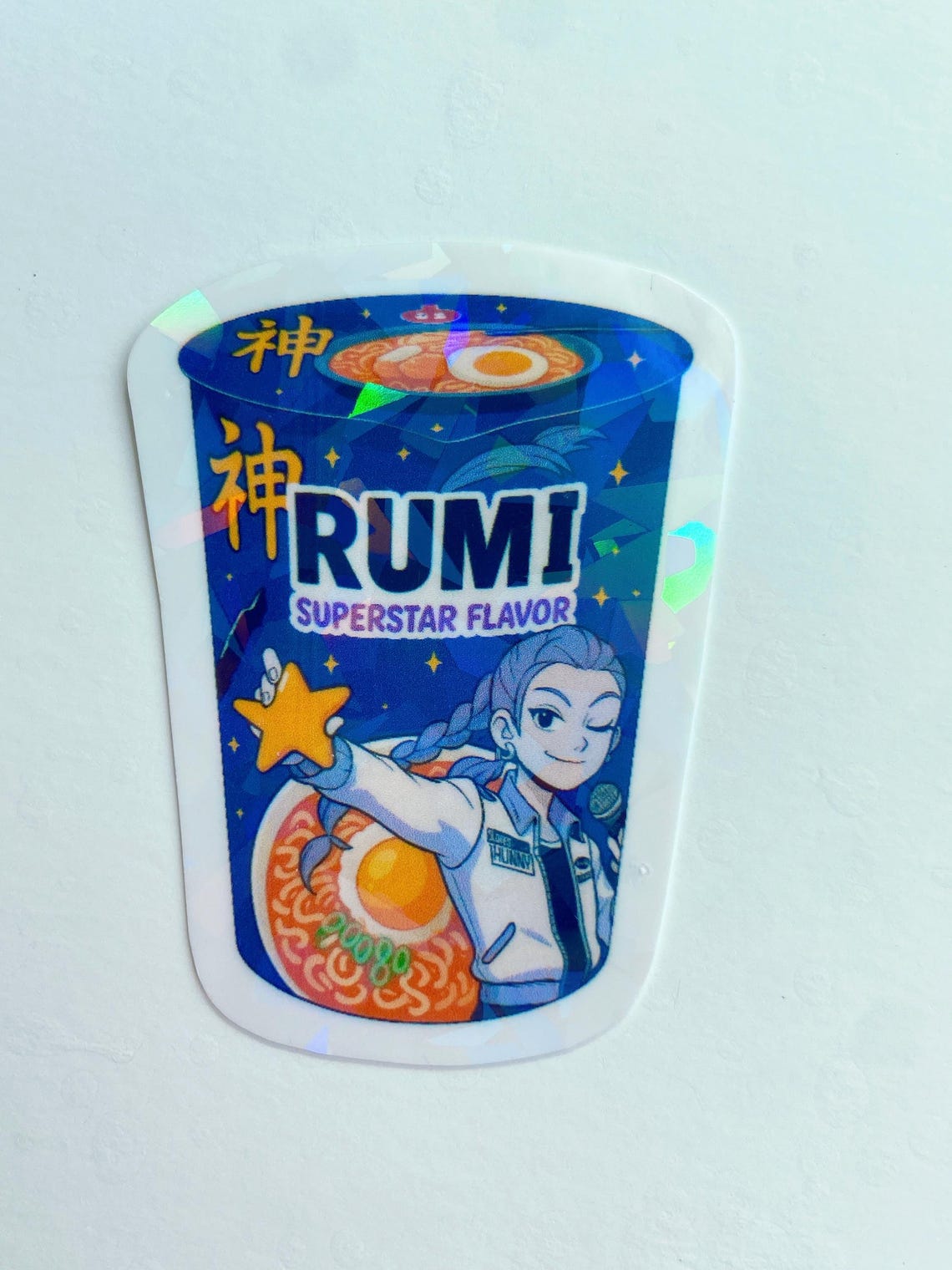 K-pop Demon Hunters Cup Noodle Stickers 3pc Set Waterproof Holographic ...