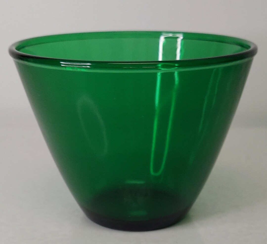 Vintage Anchor Hocking Dark Green Emerald Green Glass Splash Proof Bowl ...