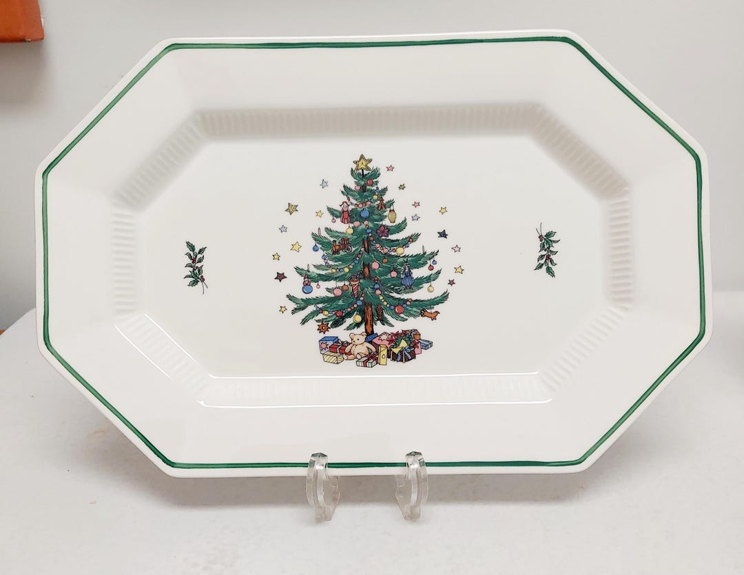 Vintage Nikko Japan Large Serving Platter Christmastime Here Comes ...