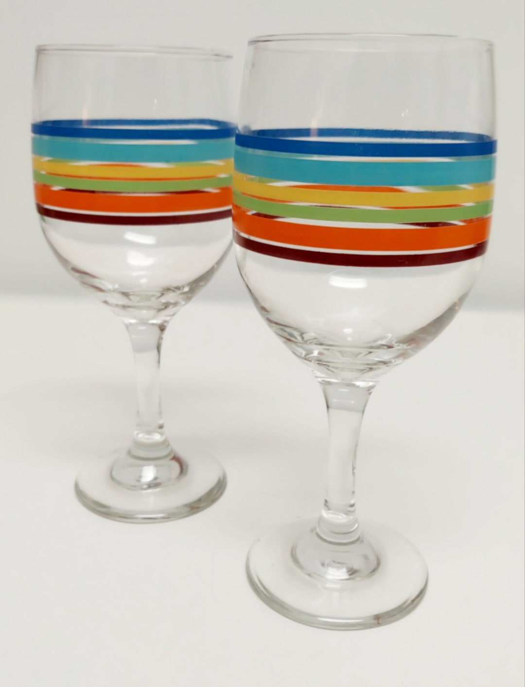 Set of Two Vintage Fiesta Wine Glasses - Etsy