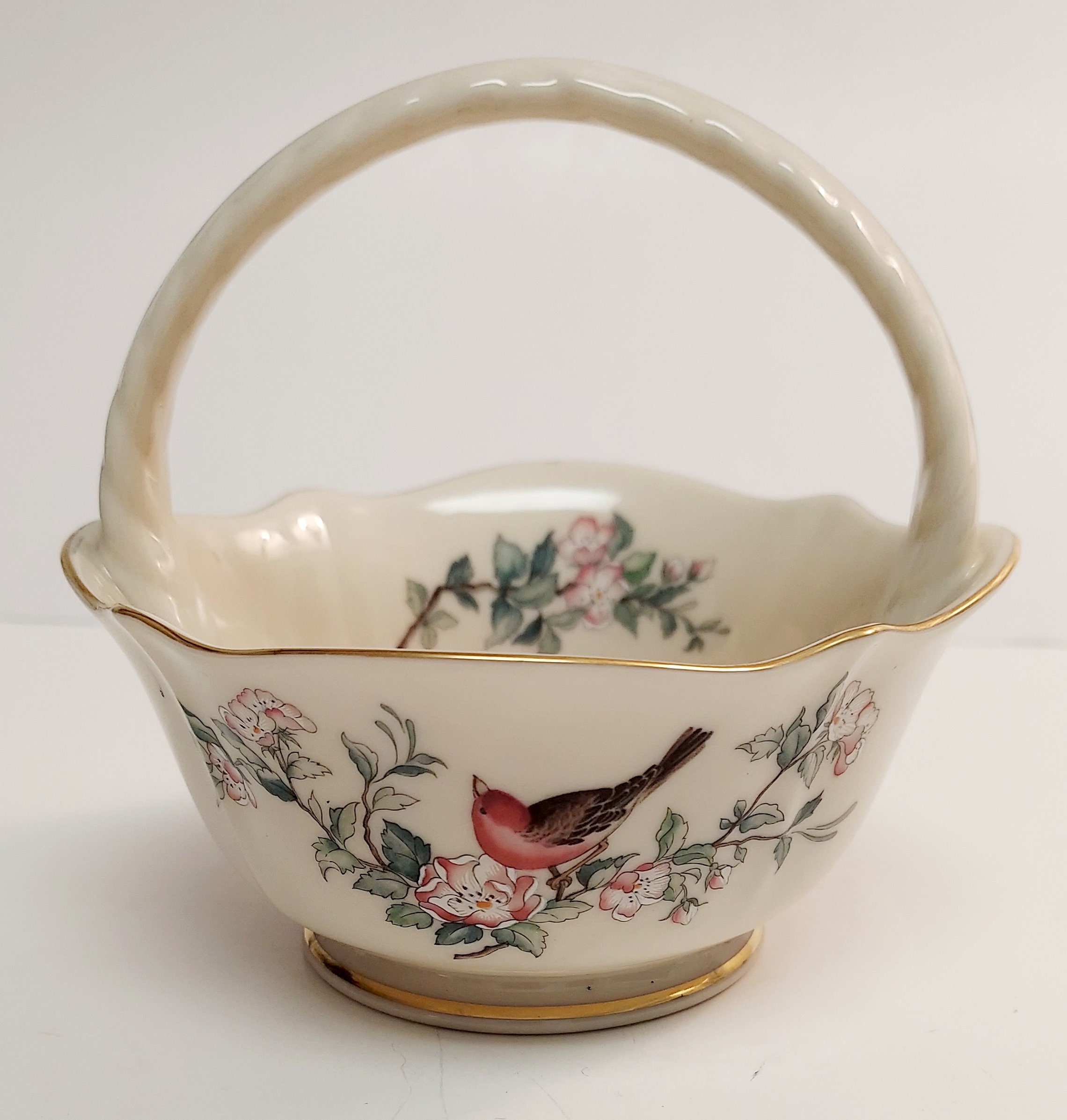 Vintage Lenox Serenade Basket Bird Glowers Dogwood 24K Gold PRETTY - Etsy