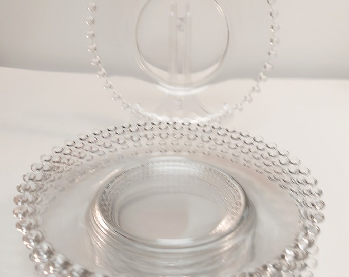 Set of Seven Vintage Imperial Glass Candlewick 8 Inch Luncheon Plates ...