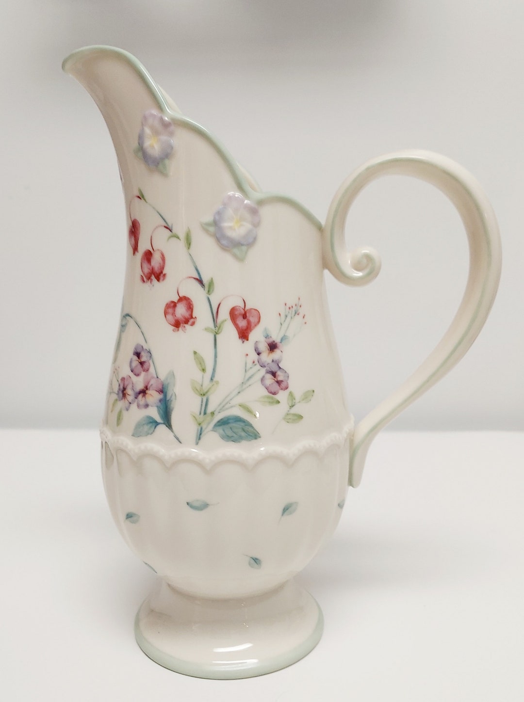 Vintage Lenox Spring Garden Pitcher Large Gift Wedding Mother's Day ...
