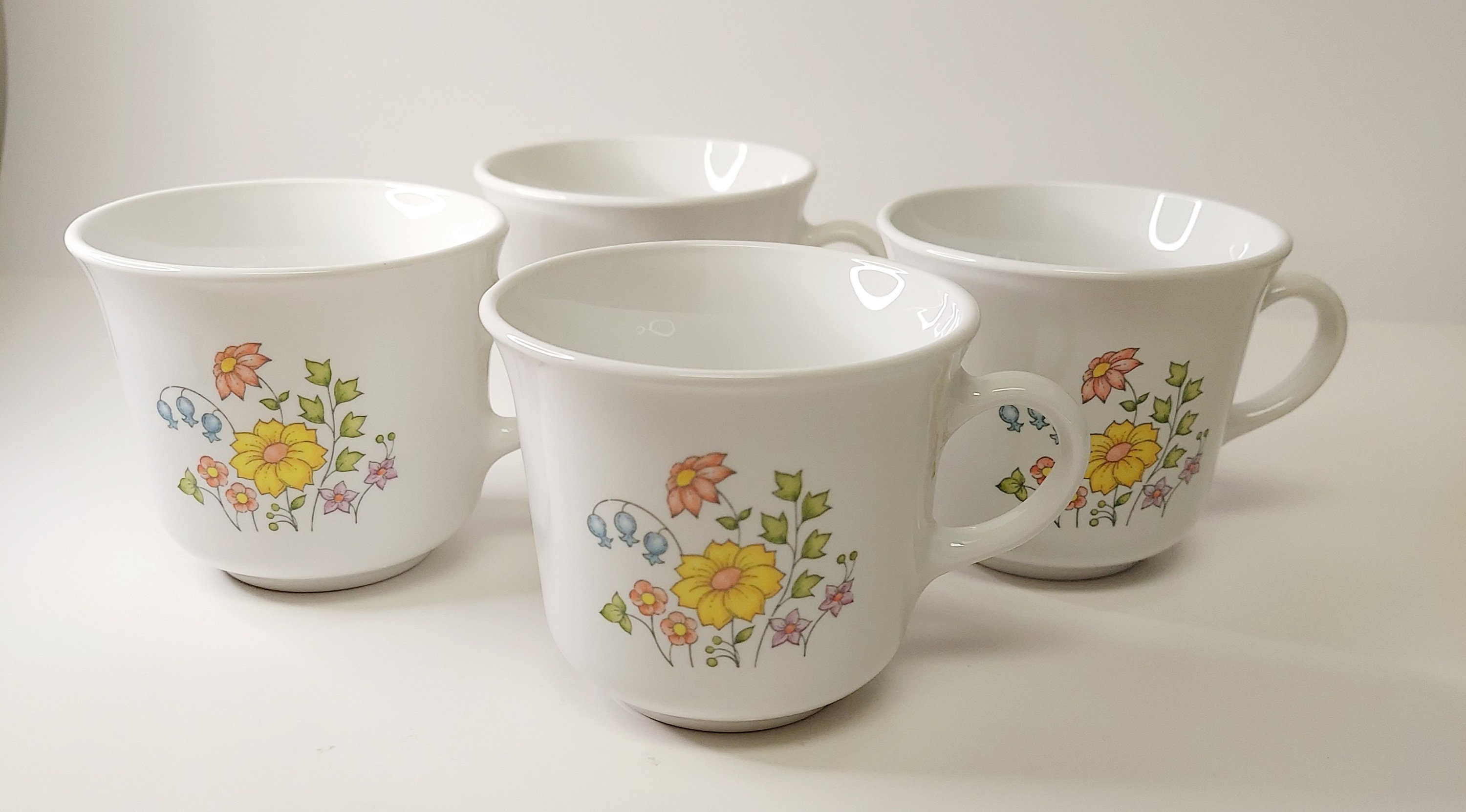 Set of Four Vintage Corning Ware Spring Meadow Cups - Etsy