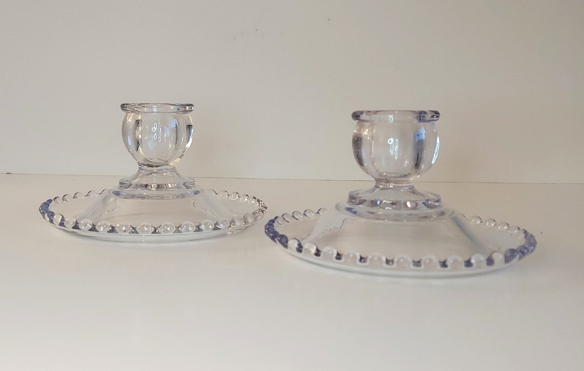 Imperial Glass Candlewick Candleholder Candle Sticks Set - Etsy