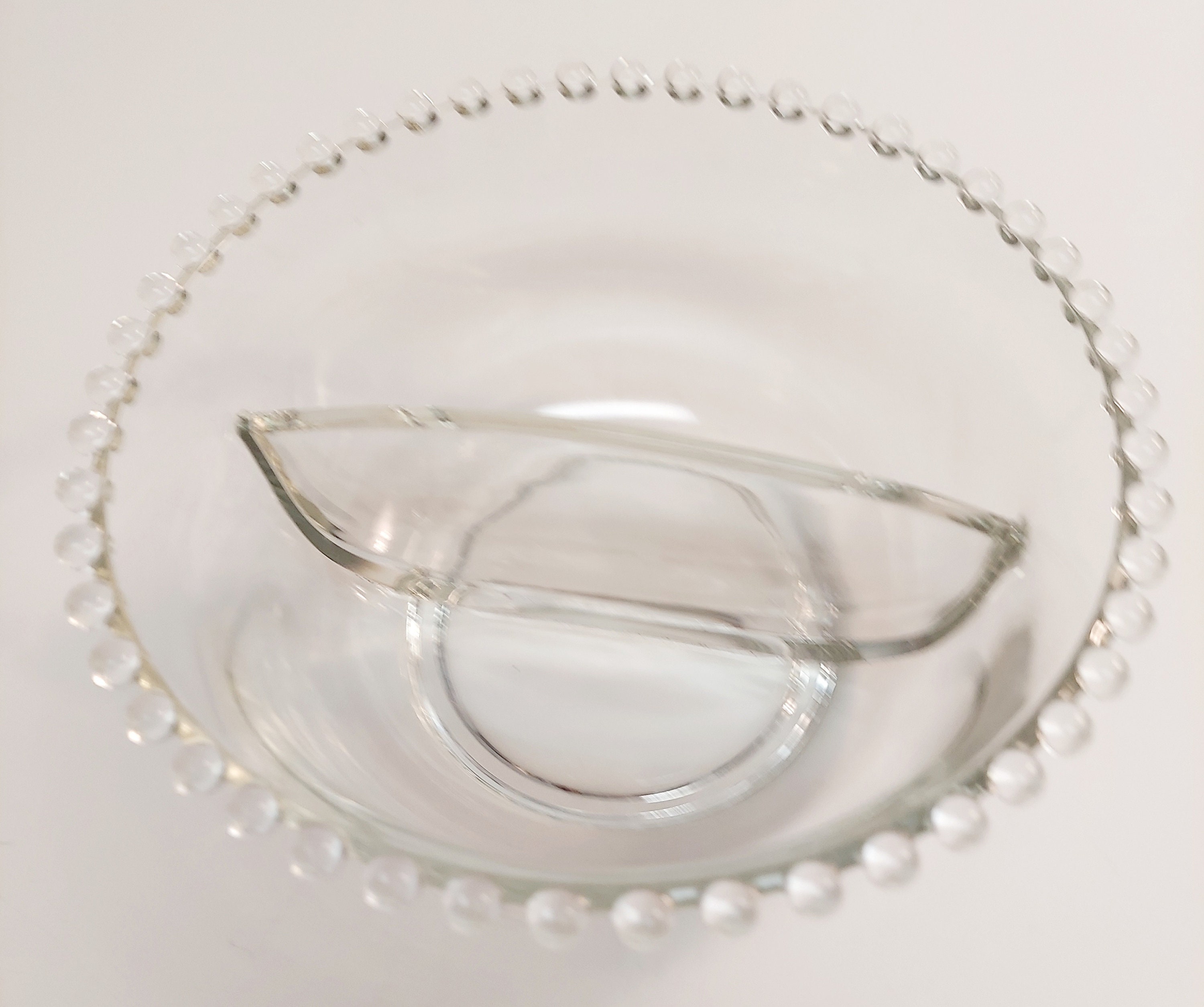 Large Candlewick Imperial Glass Divided Bowl Depression Glass Elegant ...