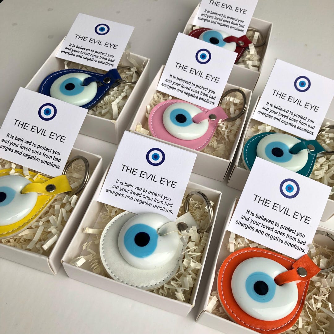 Evil Eye Keychain, Leather Keychain, Evil Eye Gift, Turkish Evil Eye ...