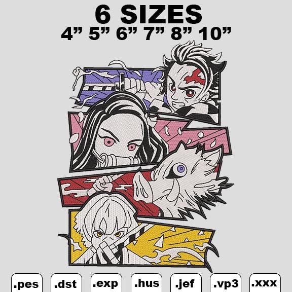 Demon Slayer Crew Embroidery File - Etsy