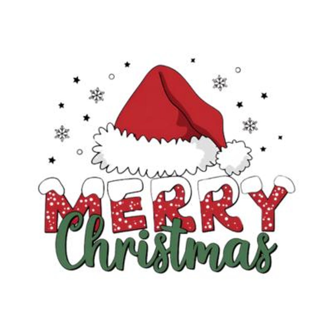 Merry Christmas Hat Print - Etsy