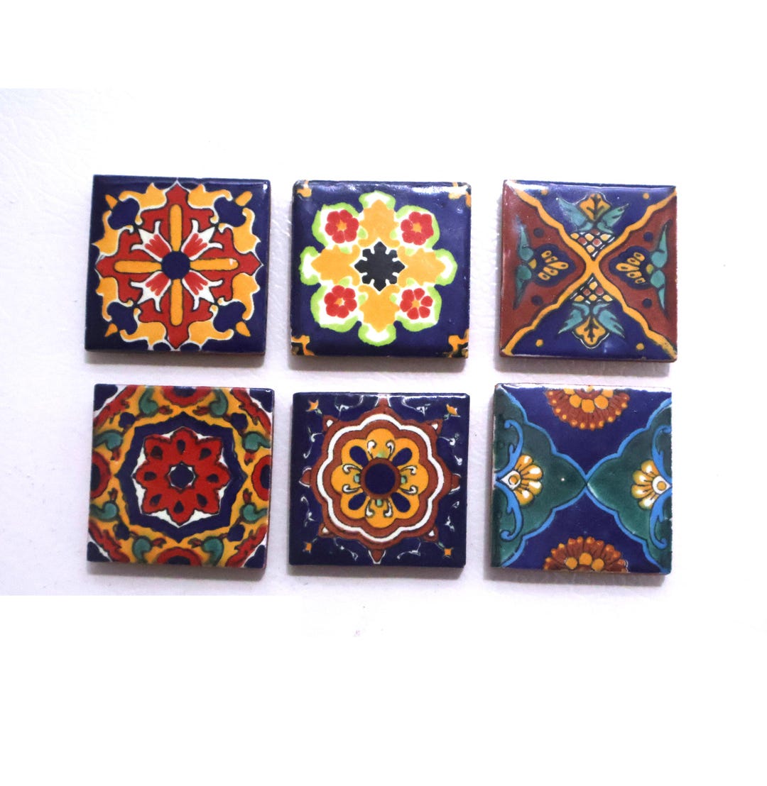 Refrigerator Magnets, Mexican Tile Magnets, 2x2 Magnets, Home Decor ...