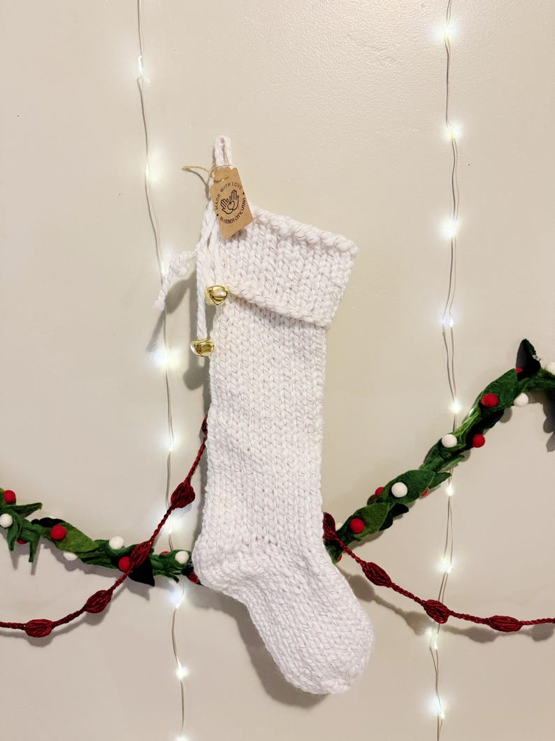 Handknit Christmas Stocking (solid Color) - Etsy