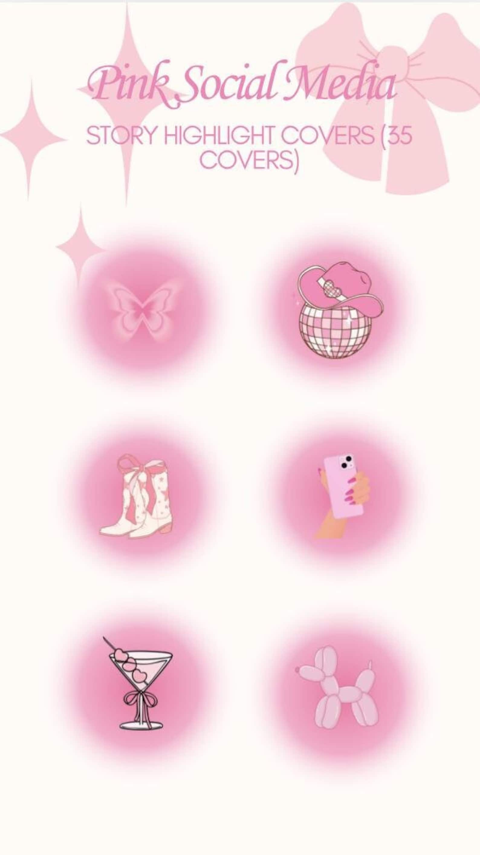 35 Digital Download Aesthetic Pink Instagram Highlight Cover Icons, Y2K ...