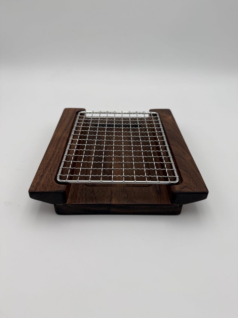Handcrafted Walnut Korean BBQ Grill Tray | Tabletop Yakitori & KBBQ ...