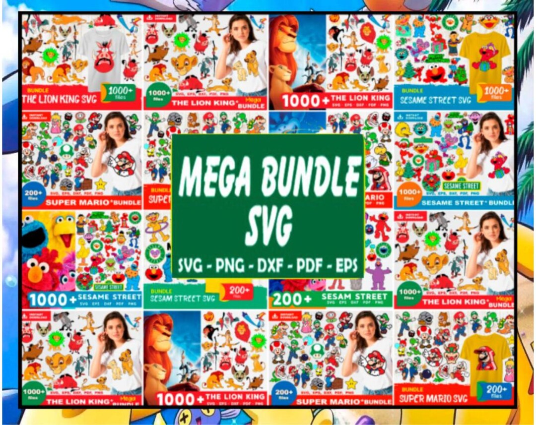 Sesame Street and Mario Mega Bundle Svg, Sesame Treet Svg, Mario Svg - Etsy