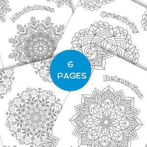 Printable Mandala Coloring Page Adult Coloring Book PDF Digital ...