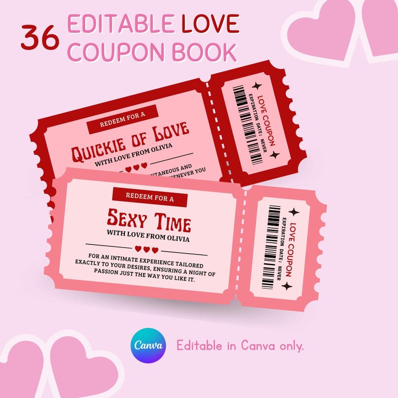 Love Coupon Printable Digital Download Book Husband Boo Wife Present ...