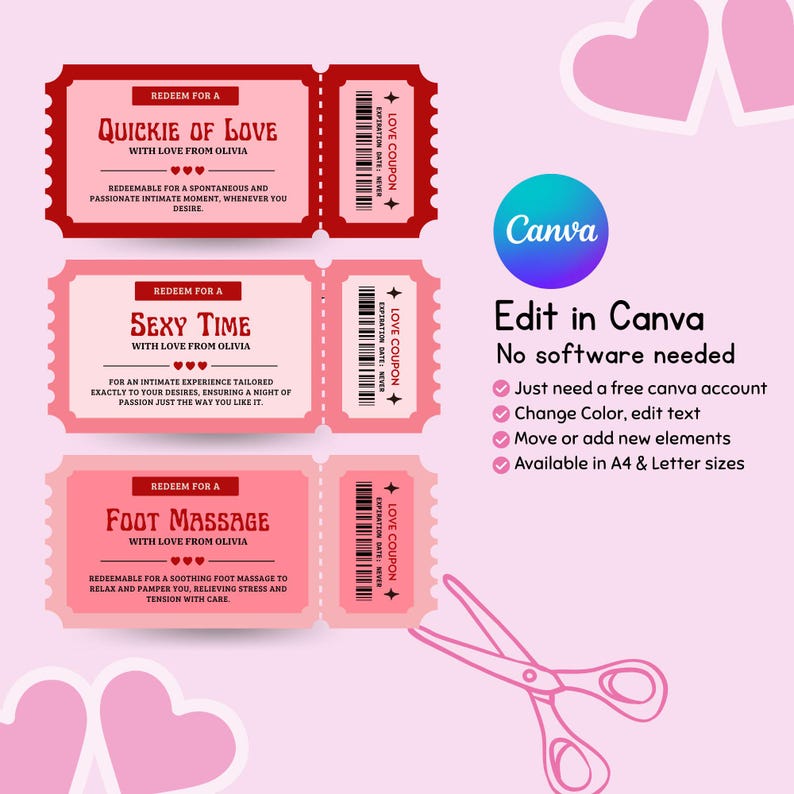 Love Coupon Printable Digital Download Book Husband Boo Wife Present ...