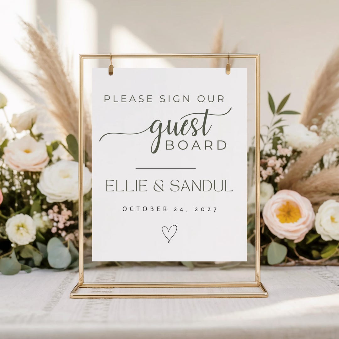 Wedding Guest Board Sign: Editable Canva Template (digital Download) - Etsy