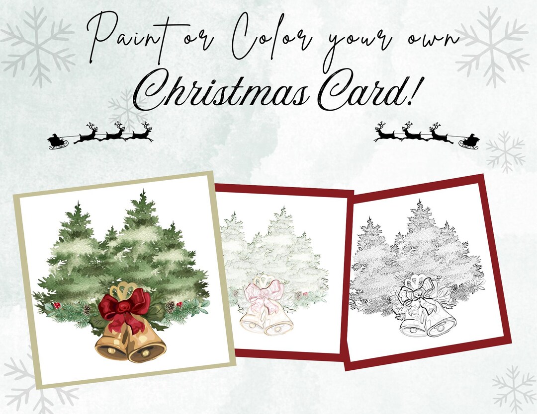 Digital I Printable I 2 Set DIY Watercolor Christmas Cards I Holiday ...