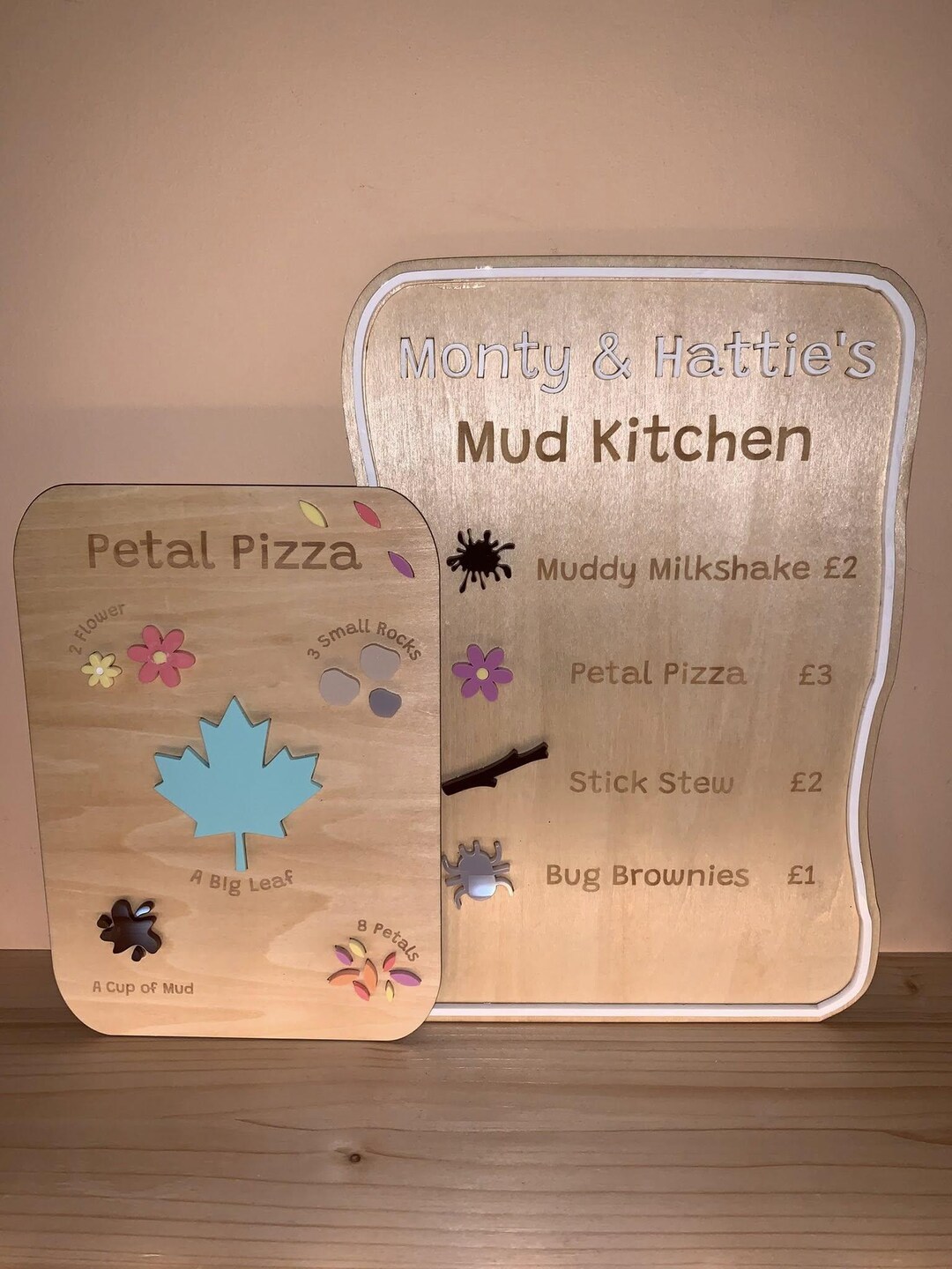 Personalised Mud Kitchen Menu & Recipe Cards | Wooden Outdoor Play Set ...