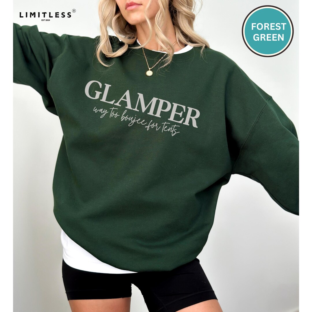 Glamping Sweatshirt, Boujee Camping Pullover, Funny Outdoorsy Sweater ...