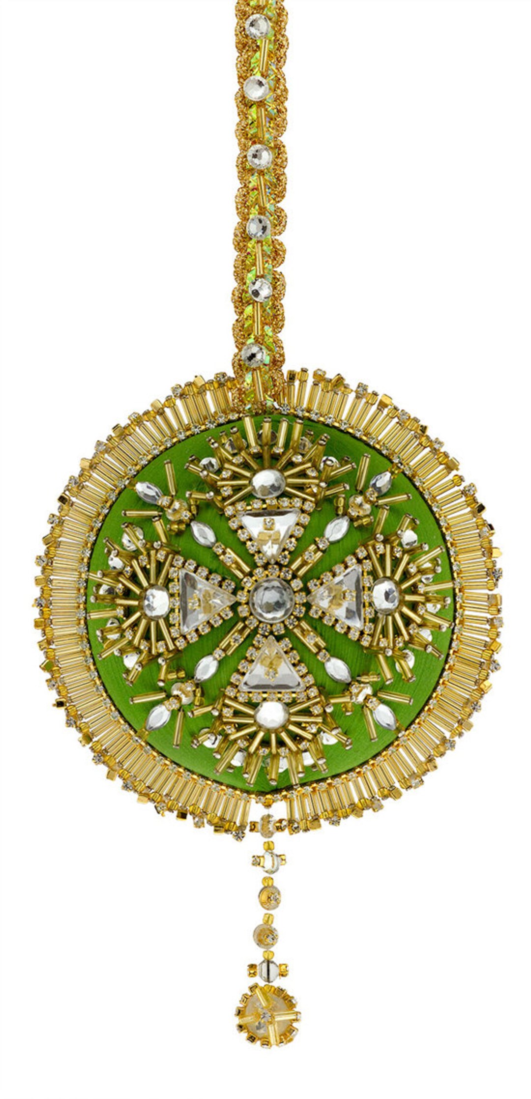 Cracker Box Inc. Christmas Ornament Kit Golden Dreams on Spring Green ...