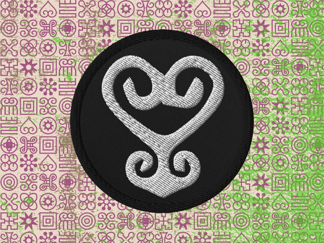 Adinkra Symbol Embroidered Patch - African Sankofa Embroidery Design - Black Excellence Iron on ...