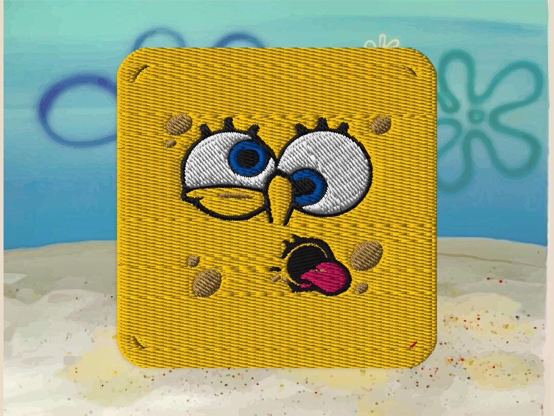 Spongebob Funny Face Embroidered Patch – Cartoon Iron-on Patch for ...