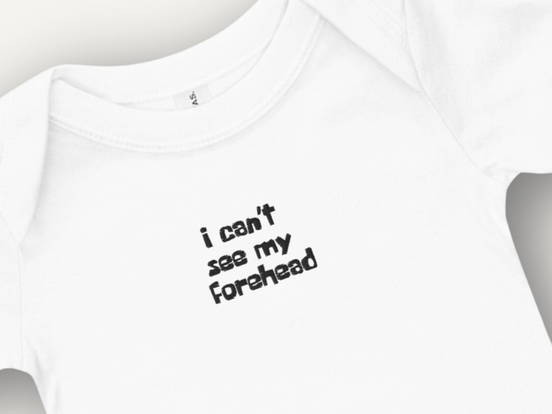 Cartoon Humor Baby Bodysuit – ‘I Can’t See My Forehead’ Starfish ...