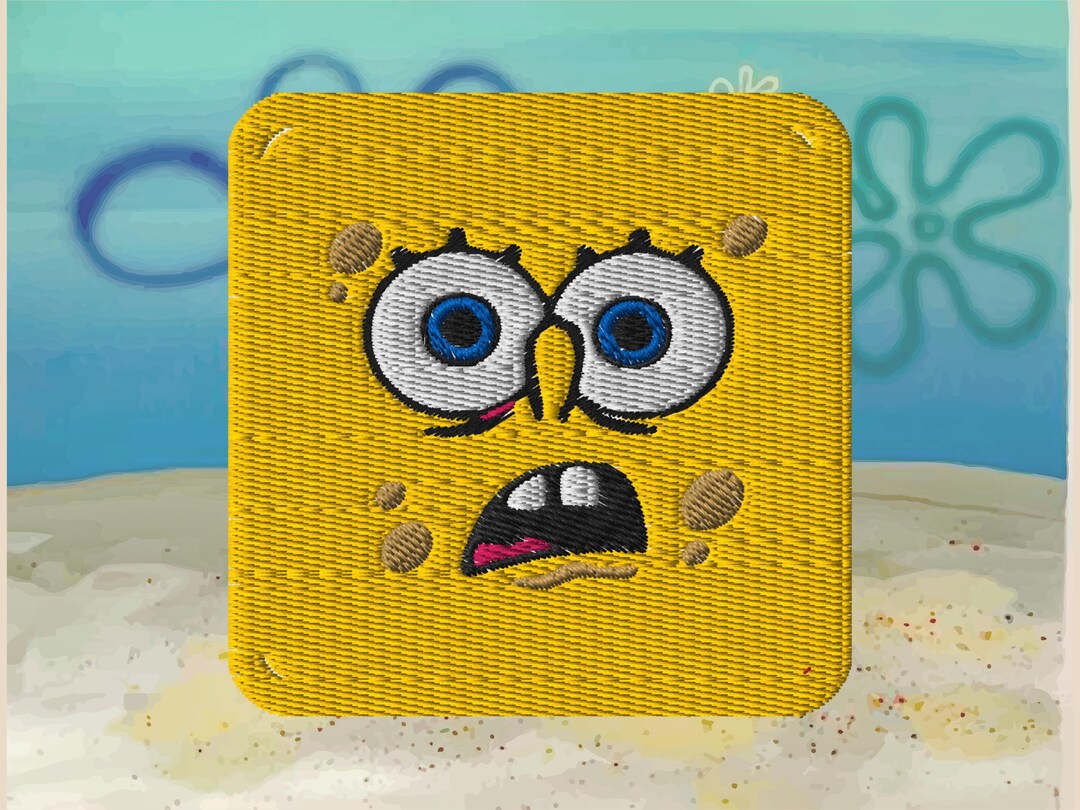 Spongebob Iron on Patch – Funny Face Embroidered Cartoon Meme Party ...