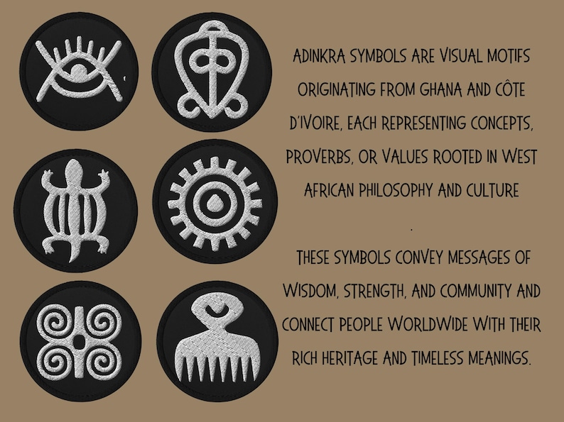 West African Adinkra Embroidered Iron on Patch nya Gyidie Symbol of ...