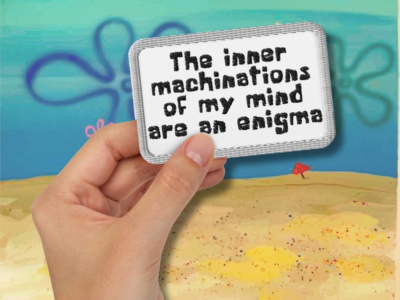 Spongebob Meme Patch: Enigma of My Mind Embroidered Iron-on for ...